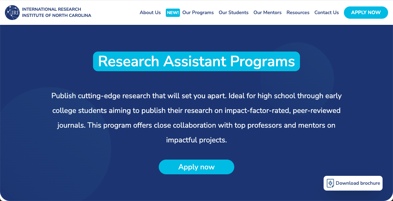 Research Assistant Programs | IRI-NC